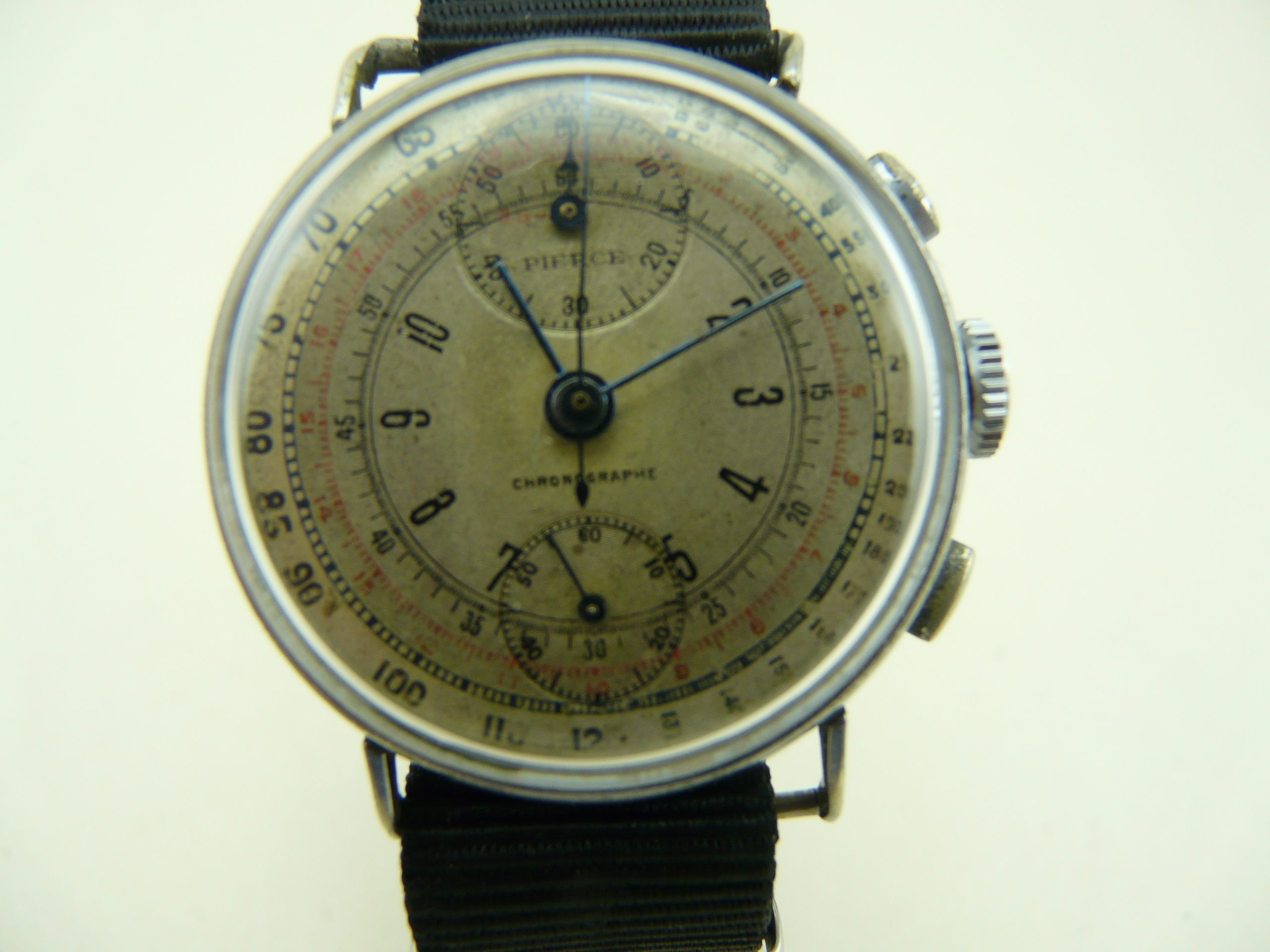 Pierce Chronograph 1940's Beautiful Dial , Just Serviced